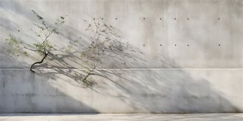 Premium AI Image AI Generated AI Generative Concrete Stone Rock Wall With Tree Simple Minimal