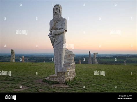 Statues At The Valley Of The Saints Carnoet Brittany France Stock