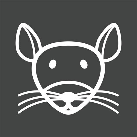 Mouse Face Line Inverted Icon Vector Art At Vecteezy