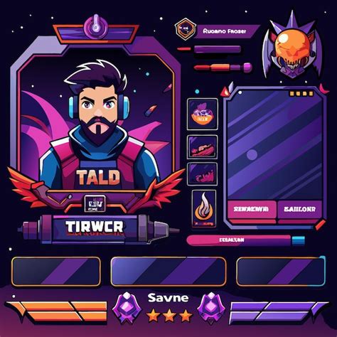 터 트위치 오버레이 라이브 스트림 템플릿 세트 프리미엄 Ai 생성 벡터