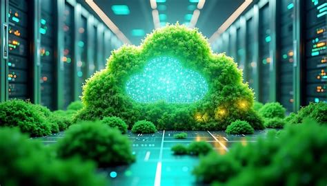 Cloud Computing Green Technology Server Room Eco Friendly Design