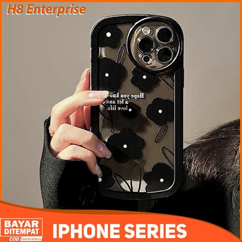 Jual Case Iphone Plus Plus X Xs Xr Pro Max Casing Retro Black Rose Estetic Silicon