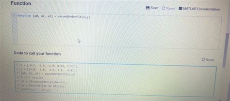 Solved Second Order Fit Fit A Second Order Polynomial To