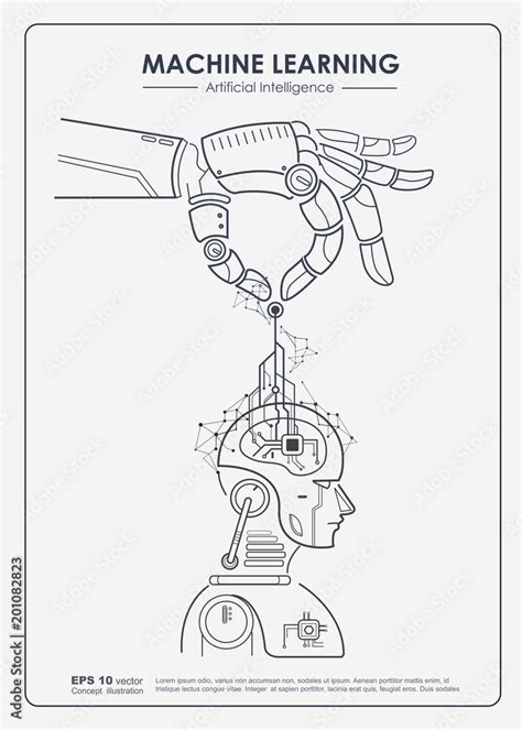 artificial intelligence ai and machine learning poster concept