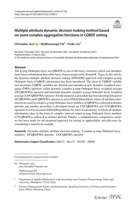 PDF Multiple Attribute Dynamic Decision Making Method Based On Some