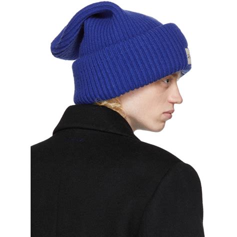 ader error blue crumple logo beanie ader error
