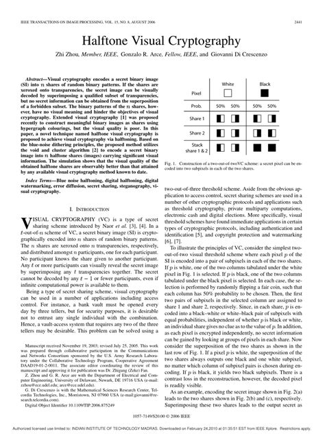 Pdf Halftone Visual Cryptography