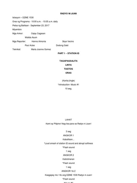 Radio Broad Script Filipino Pdf Radio Broad Script Filipino Pdf