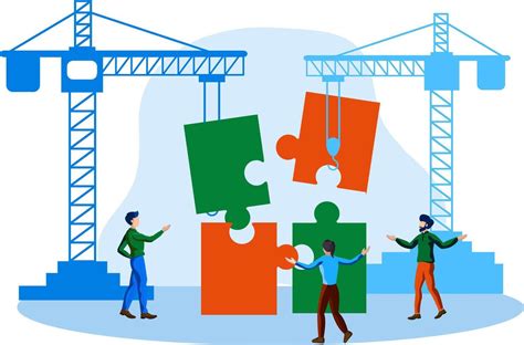 Team Solving Jigsaw Puzzle Vector Illustration Concept 40519489 Vector Art At Vecteezy