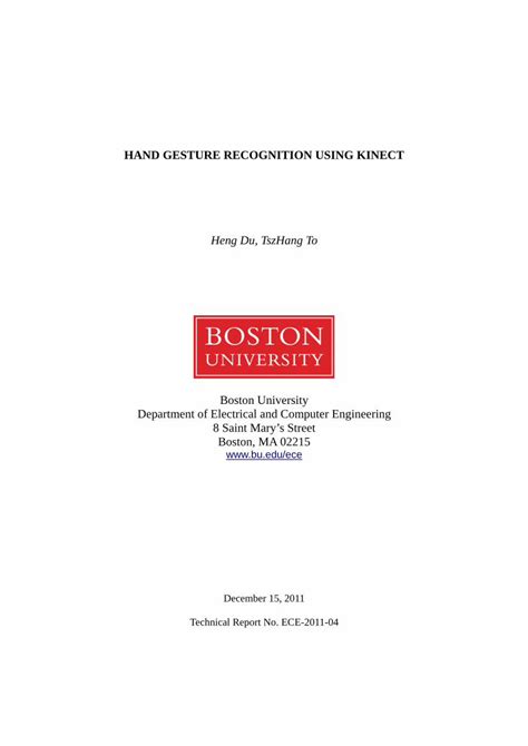 Pdf Hand Gesture Recognition Using Kinect Gesture Recognition Using Kinect Heng Du Tszhang To