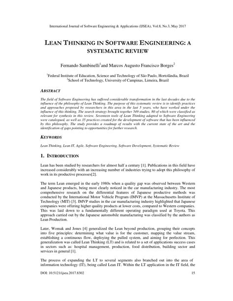 Pdf Lean Thinking In Software Engineering A Systematic Review