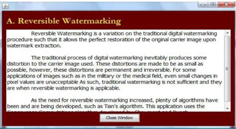 A Reversible Watermarking Java Application For Medical Images