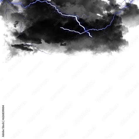 Night Lightning Isolated On A Dark Realistic Lightning Effect On