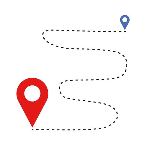 Premium Vector Navigation Pointers And Destination Sign Pin Map Dotted Line