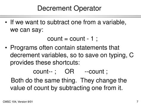 Assignment Operators Topics Increment And Decrement Operators Ppt