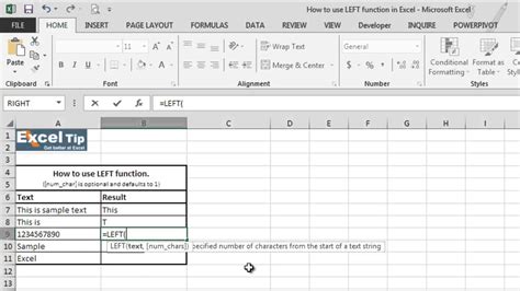 How To Use Left Function In Excel Youtube