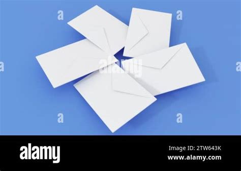 3d Render Animation Of 5 Postal Letter Rotating On Different Color Surface 4k Seamless Loop
