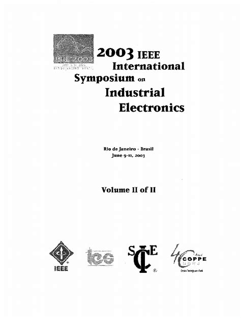 2003 ieee international symposium on industrial electronics ieee conference publication ieee