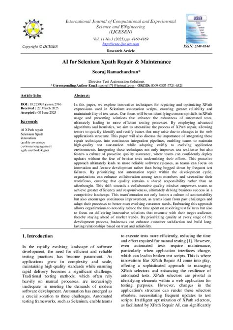 Pdf Ai For Selenium Xpath Repair And Maintenance