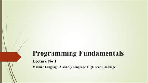 Programming Fundamental Slide No1 Pptx