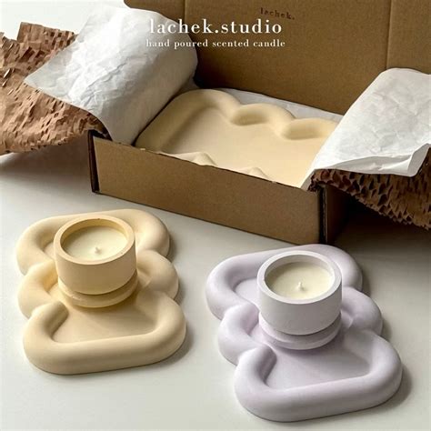 Lachek Aroma Concrete Jar Scented Candle Handmade Lilin Wangi With Box Individual Packing 30g