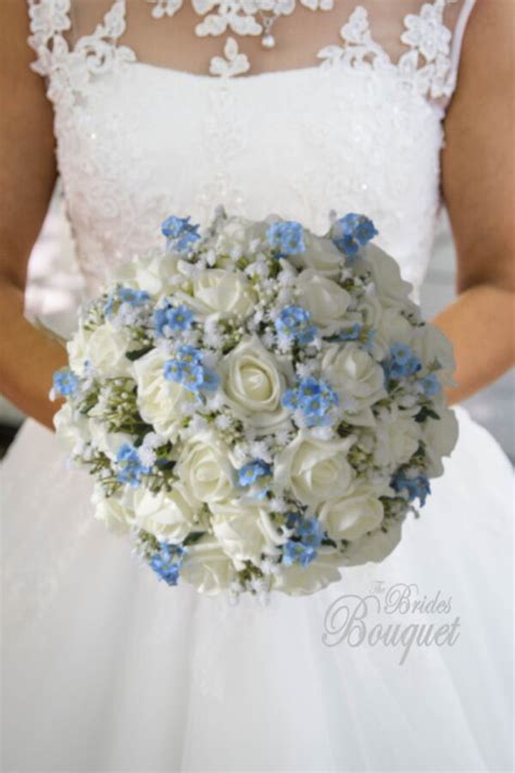 Forget Me Not And Rose Wedding Bouquets Brides Flowers