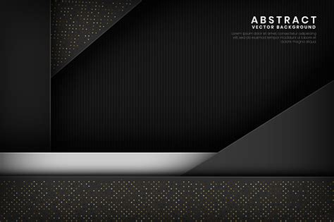 3d 블랙 럭셔리 추상 배경은 황금빛 반짝이 효과 장식으로 어두운 공간에 레이어를 겹칩니다 그래픽 디자인 요소 배너 전단지 카드 표지 또는 방문 페이지에 대한 미래 스타일