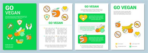 채식 라이프 스타일 브로셔 템플릿 레이아웃입니다 선형 일러스트레이션이 있는 비건 전단지 소책자 리플렛 인쇄 디자인을 선택하십시오
