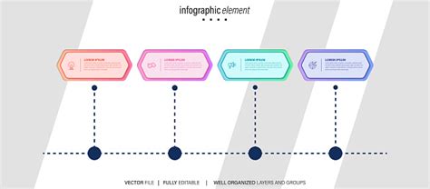 비즈니스 인포그래픽 디자인 템플릿 아이콘과 4개의 4가지 옵션 또는 단계가 있는 벡터입니다 프로세스 다이어그램 프리젠테이션 워크