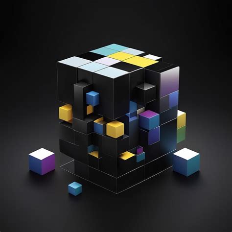 Abstract 3d Rendering Of Geometric Shapes A Composition In Dimensions Premium Ai Generated Image