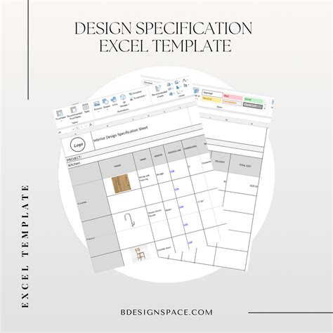 Interior Design Specification Spreadsheet Excel Template For Ffande