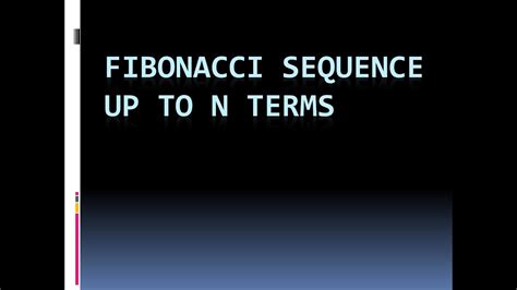 Fibonacci Sequence Up To N Terms Using Command Line Arguments Youtube