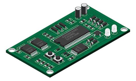 Premium Vector Isometric Electronic Board Isometric Printed Circuit Board With Electronic