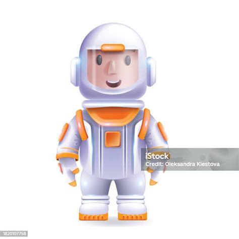 3d 만화 우주 비행사 벡터 귀여운 우주인 게임 캐릭터 어린이 교육 코스모스 그림 3차원 형태에 대한 스톡 벡터 아트 및 기타 이미지 3차원 형태 가공의 인물 과학