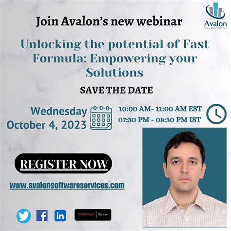 Avalon Software Services On Linkedin Webinar Webinar2023 Oraclewebinar Oraclefastformulas