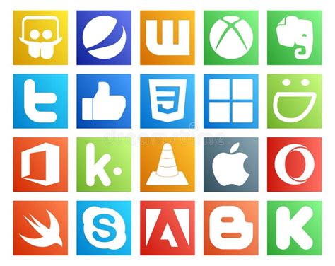20 Social Media Icon Pack Including Opera Player Css Media Editorial