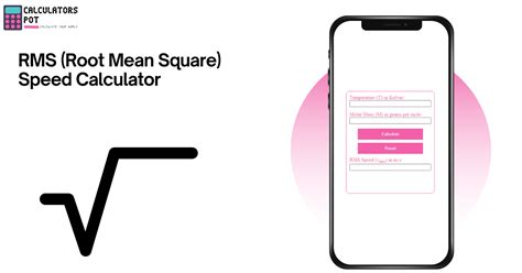 Rms Root Mean Square Speed Calculator