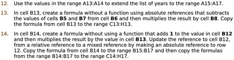 12 use the values in the range a13 a14 to extend the list of years to the range a15 a17 13 in