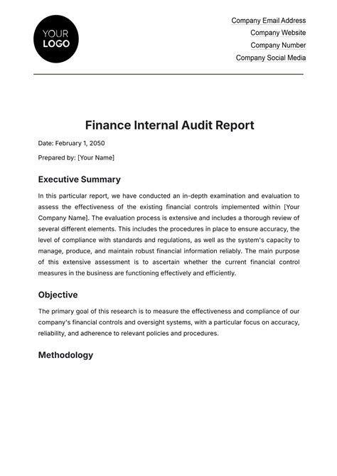 Free Internal Audit Discrepancy Report Template To Edit Online