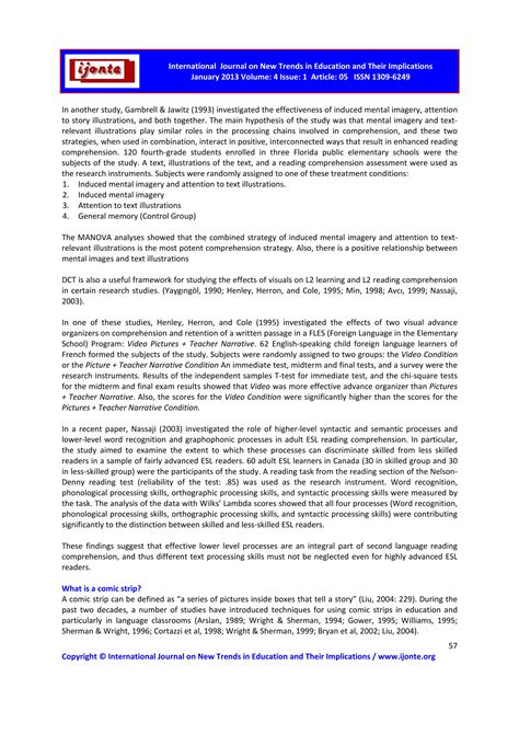 The Effect Of Comic Strips On Efl Reading Comprehension Pdf