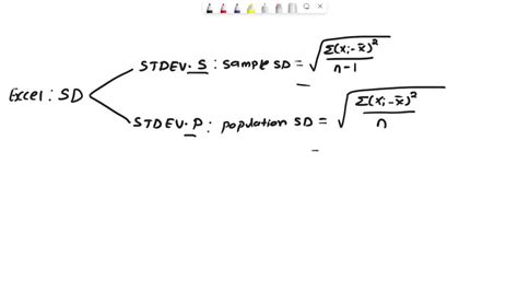 Solved Excel Has Two Formulas For Calculating The Standard Deviation