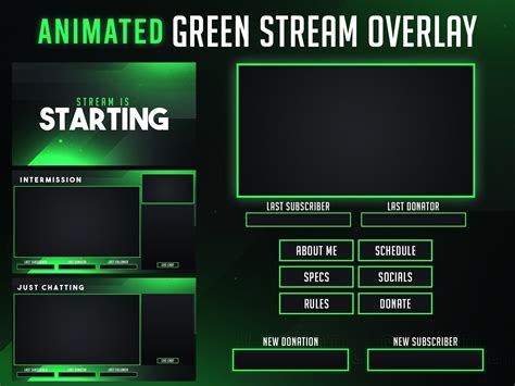 Razor Green Chat Overlay For Twitch Streamlabs OBS