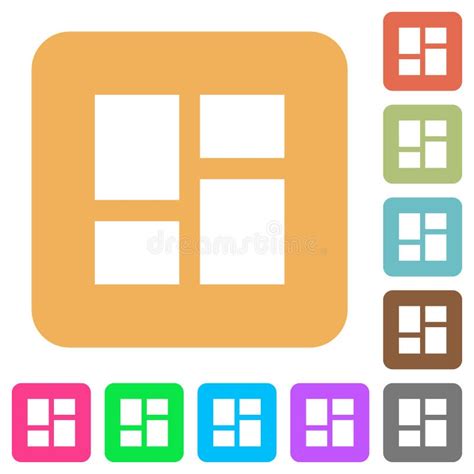 admin dashboard panels rounded square flat icons stock vector