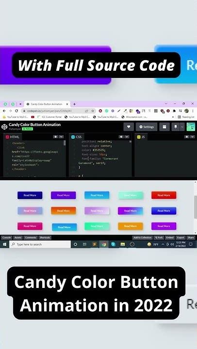 Candy Color Button Animation With Html And Css In 2022 Full Source Code Jishaansinghal Youtube