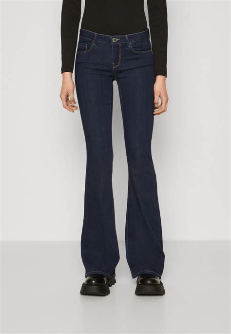 Only Onlhella Low Retro Flared Jeans Dark Blue Denimdark Blue