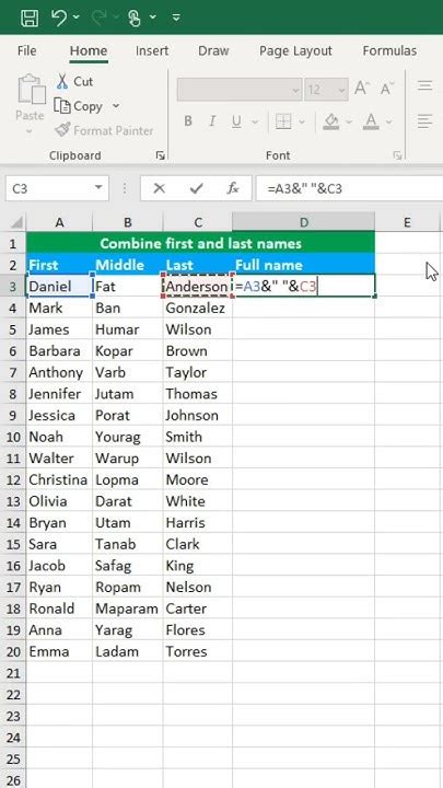 How To Use Combine First And Last Name In Excelexcelexceltipsexceltricksindiancomputerlogics