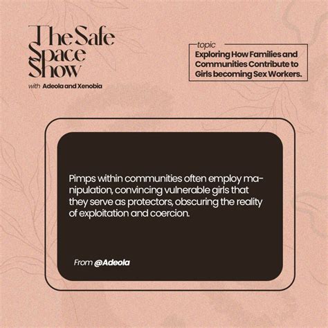 Topic Exploring How Families Andcommunities Contribute Togirls Becoming Sex Workers Safe Space Sl