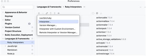 Configure A Ruby Interpreter Rubymine Documentation