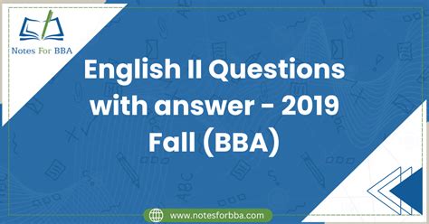 english ii questions with answer 2019 fall bba