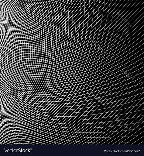 Grid Mesh Of Dynamic Curved Lines Abstract Vector Image